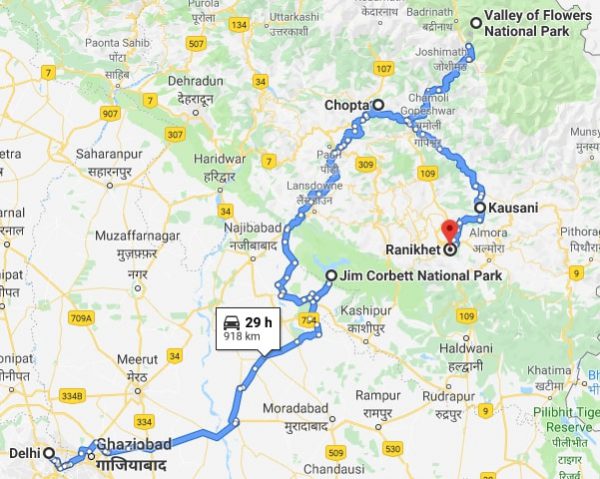Delhi – Jim Corbett National Park – Chopta – Valley Of Flowers ...
